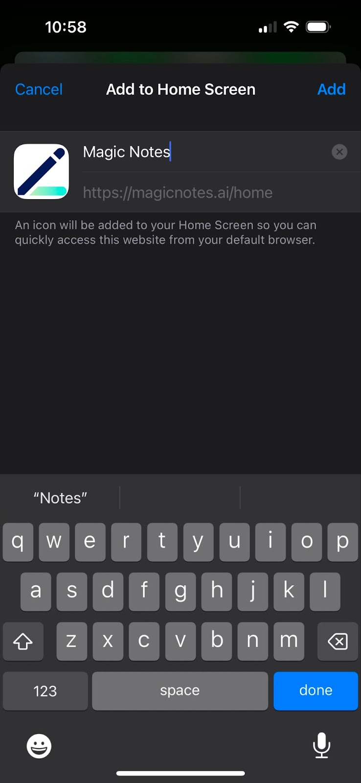 Guide For Shortcutting To Magic Notes On Your Mobile Beam